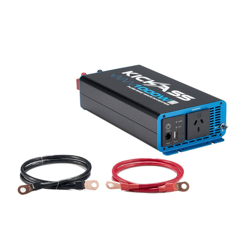 The KickAss 12V to 240V Pure Sine Wave 1000W Inverter | KickAss Products
