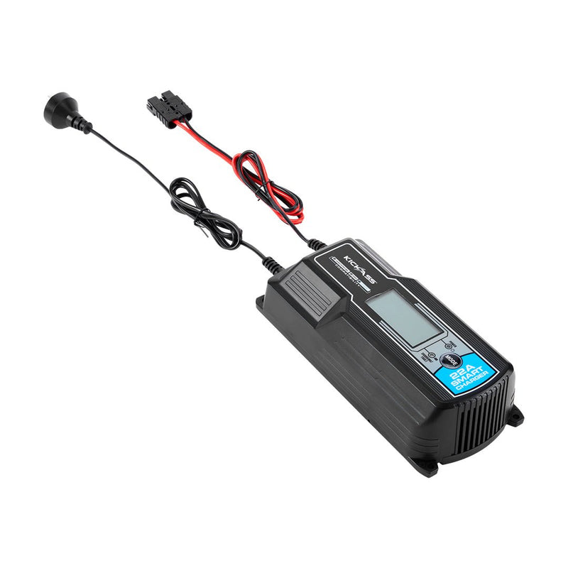The KickAss 12V 22Amp - 9 Stage Automatic Smart Battery Charger for ...
