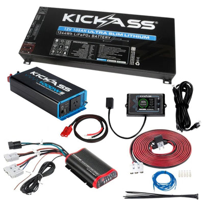 KickAss 105Ah Complete Ultra-Slim Lithium Dual Battery Kit