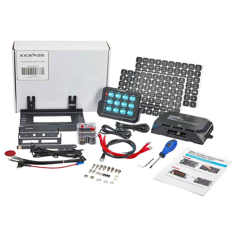The KickAss 12 Gang Wireless 12V Switch Panel | KickAss Products