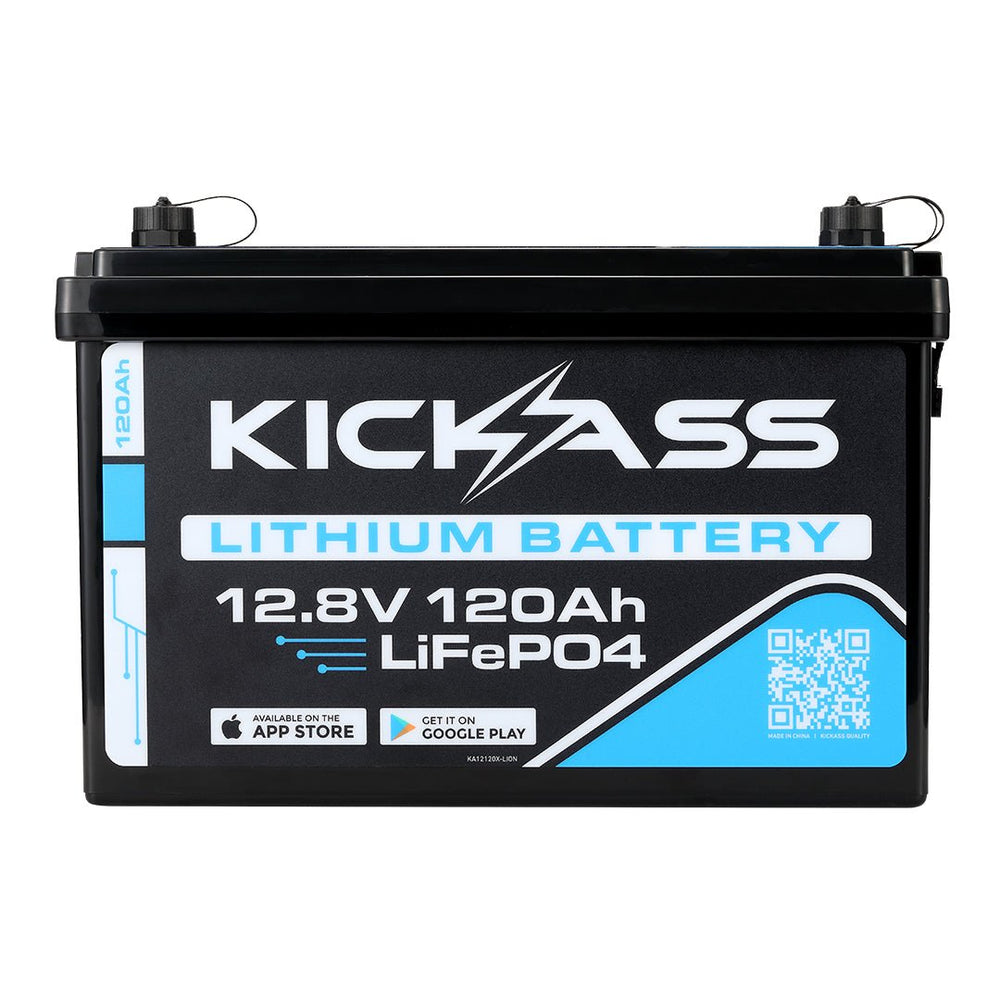KickAss 120Ah 12V Smart Lithium Deep Cycle Battery