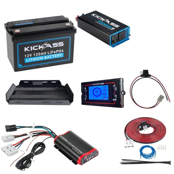 KickAss 120Ah Base Complete Lithium Dual Battery Kit