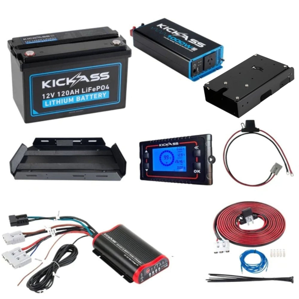 KickAss 120Ah Base Complete Lithium Dual Battery Kit