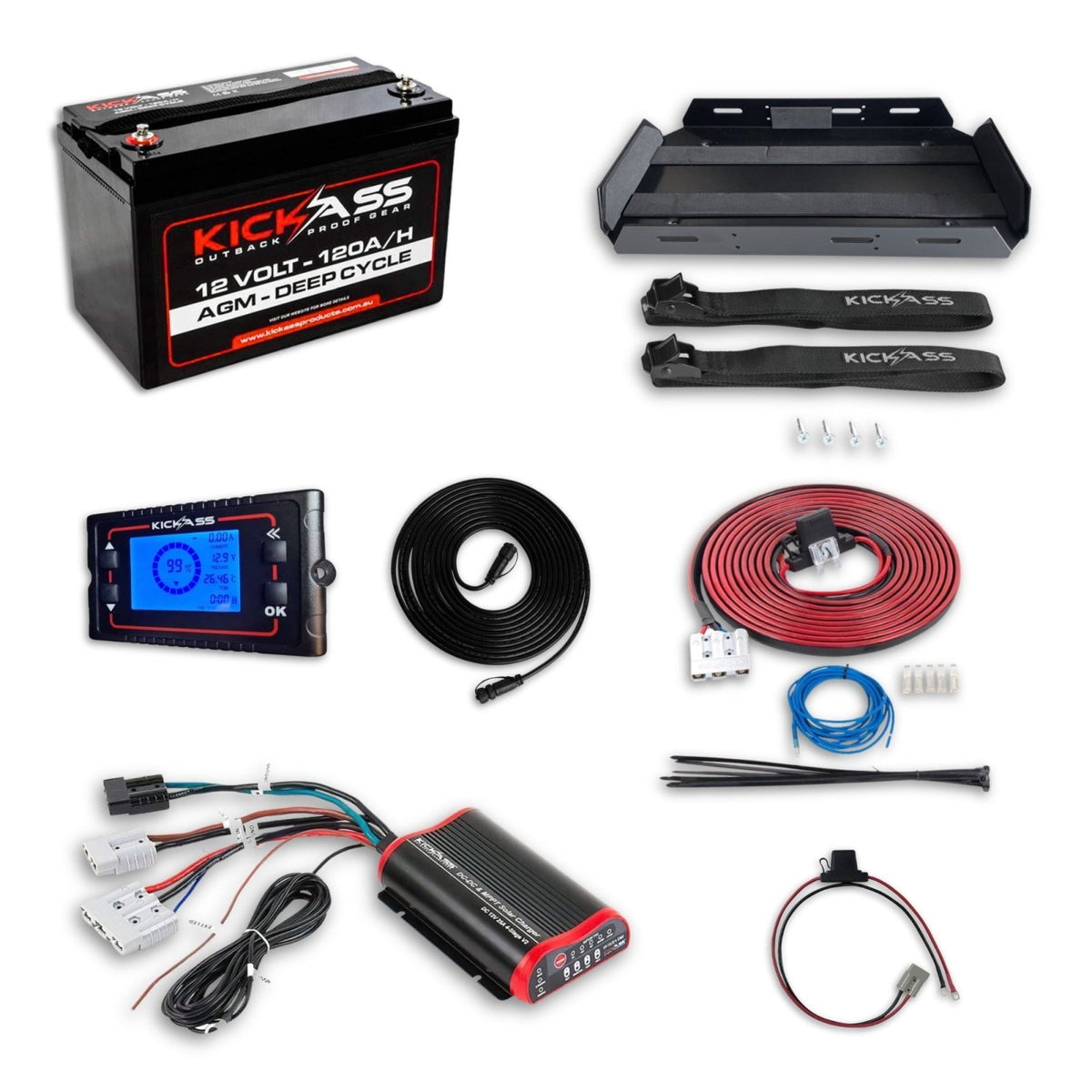 KickAss 120Ah Complete AGM Dual Battery Kit