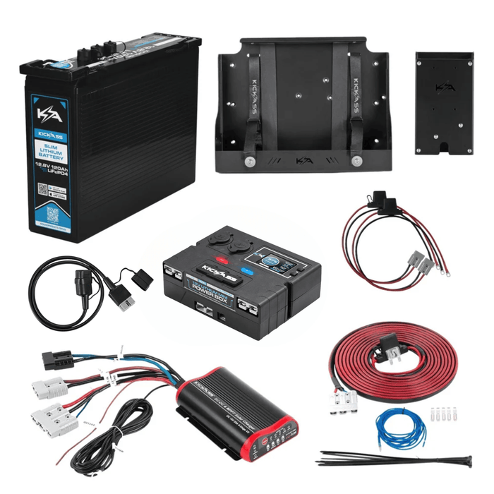 KickAss 120Ah Complete Control Slimline Lithium Dual Battery Kit