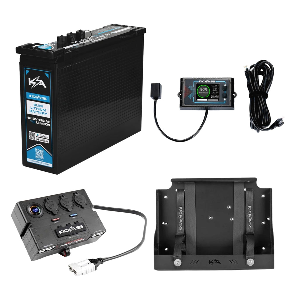 The KickAss 12V 120Ah Slimline LiFePO4 Lithium Battery - Essentials ...