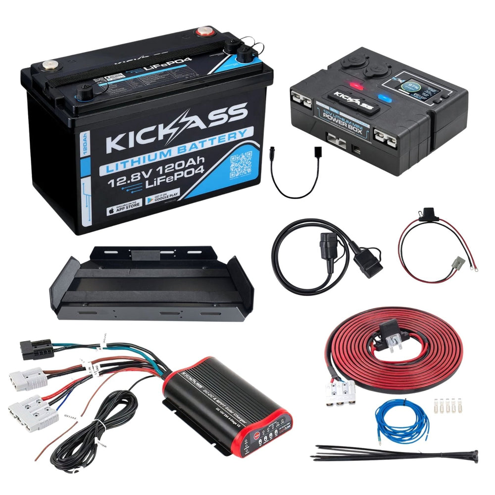 KickAss 120Ah Smart Control Lithium Dual Battery Kit