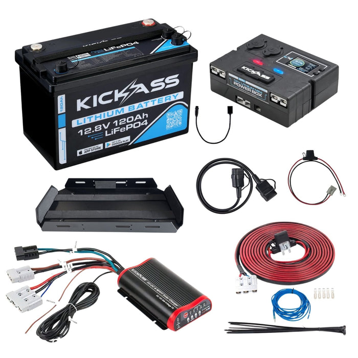 KickAss 120Ah Smart Control Lithium Dual Battery Kit