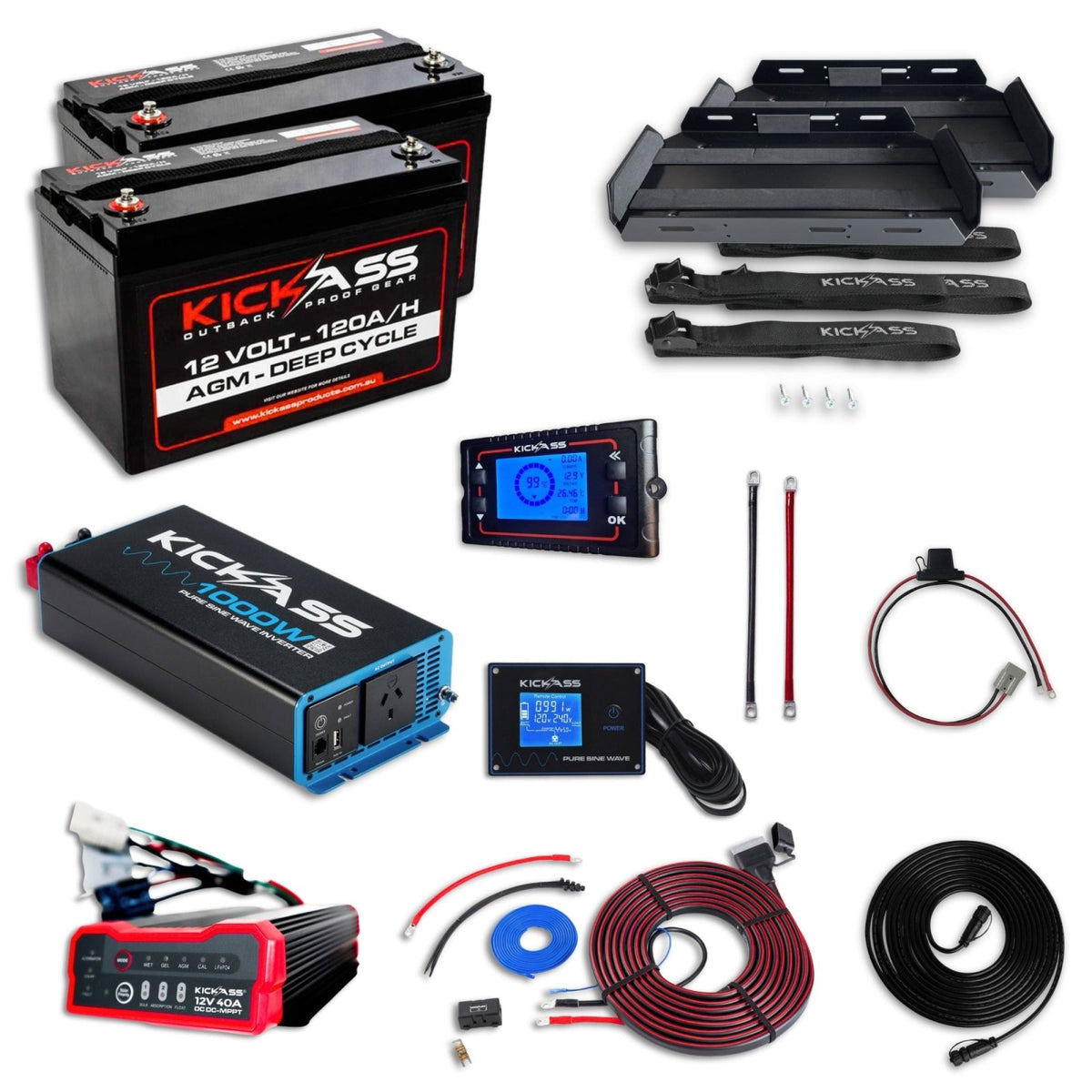 KickAss 240Ah Complete AGM Dual Battery Kit