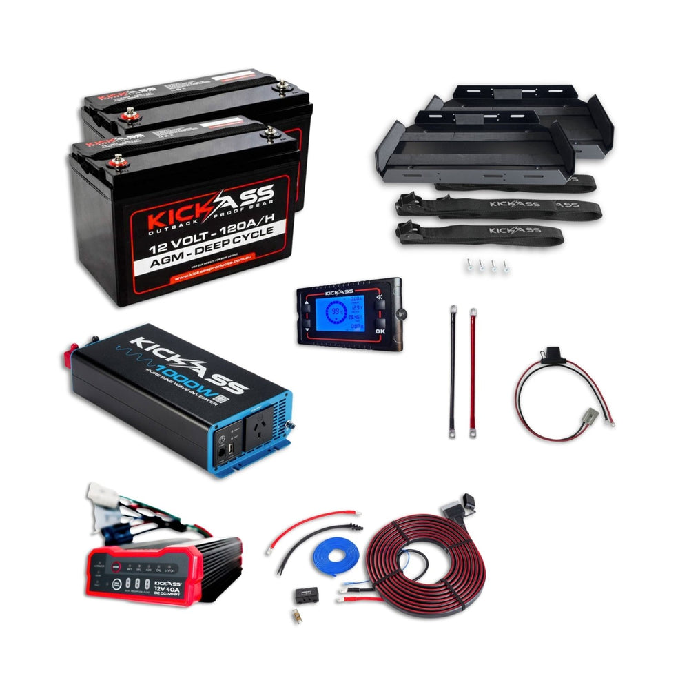 KickAss 240Ah Complete AGM Dual Battery Kit