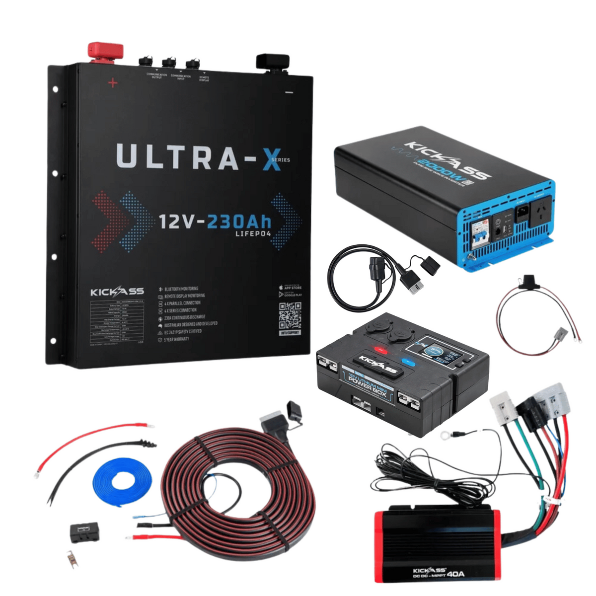 KickAss Ultra-X 230Ah Premium Slimline Lithium Dual Battery Kit