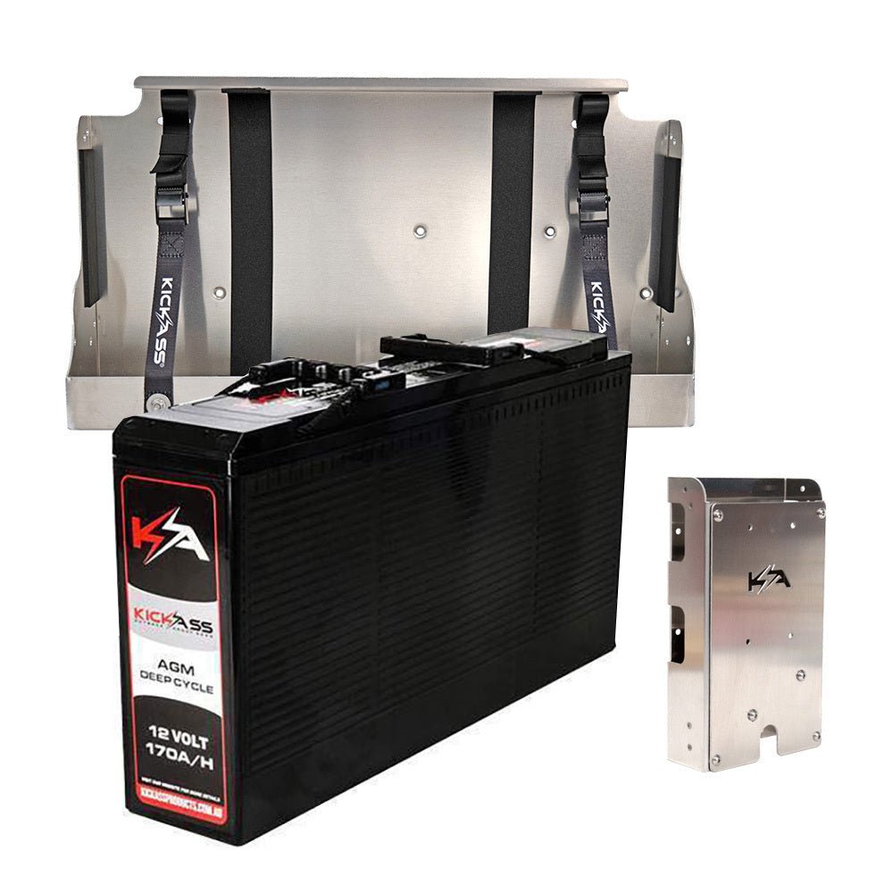 The KickAss 12V 170Ah AGM Battery With Slim Battery Tray & Accessory ...